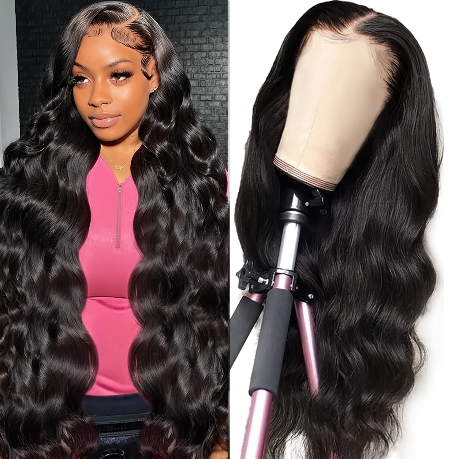 Body Wave Lace Closure Wigs Human Hair Pre Plucked 150 - Temu Ireland
