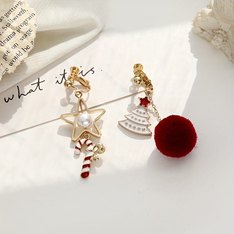 flocking ball christmas tree pentagram cane design dangle - Temu Canada