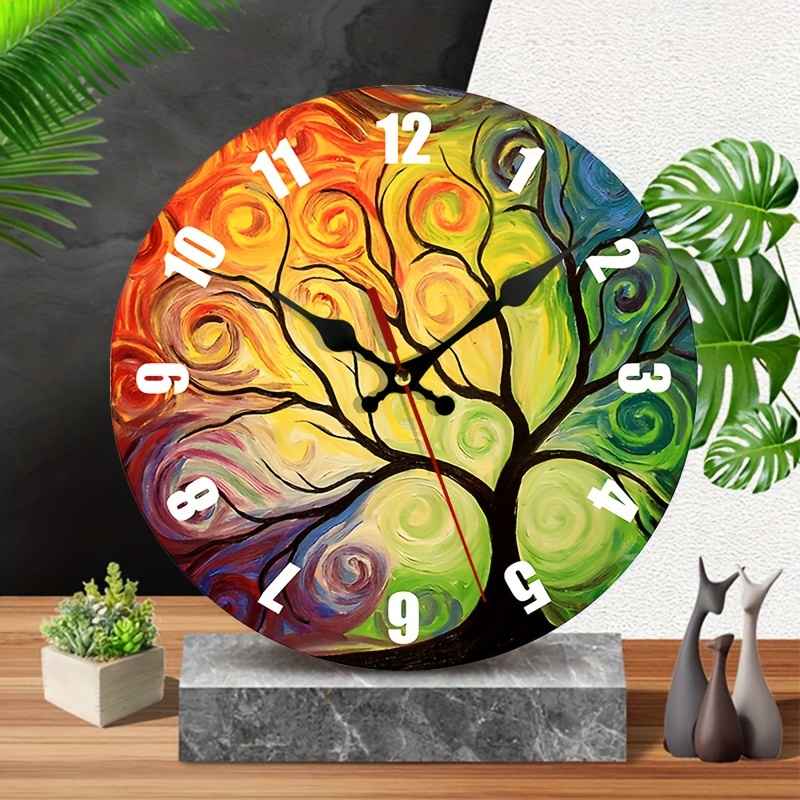 Round Vintage Colorful Home Wall Decoration Clock - Temu Canada
