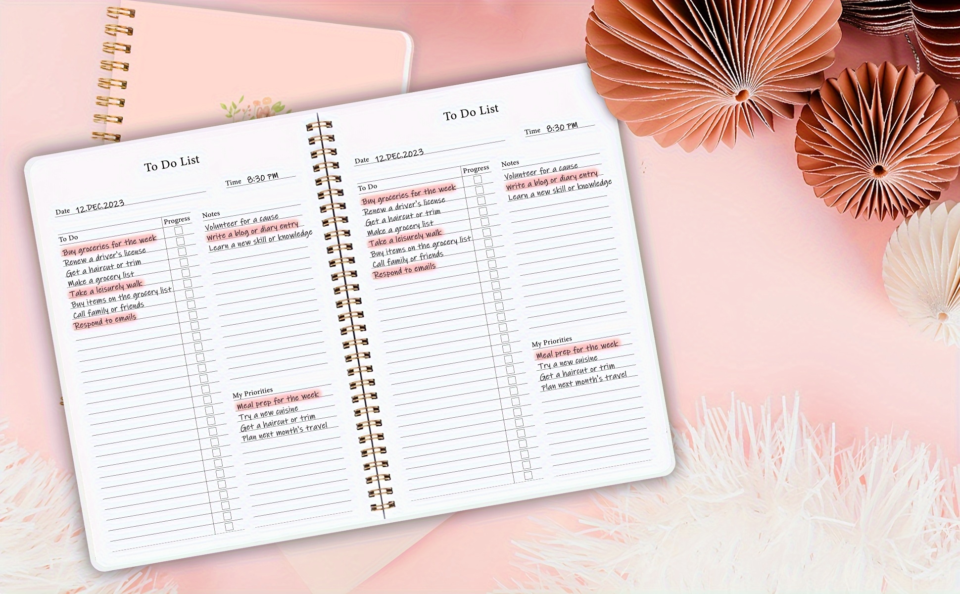 List Notebook Multiple Functional Sections Spiral Daily - Temu