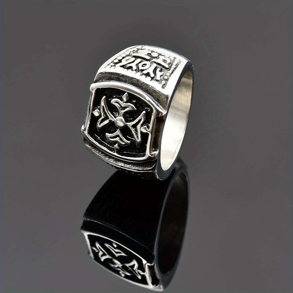 Vintage Alloy Men's Rings Silvery Ring Simple Ring - Temu United Kingdom
