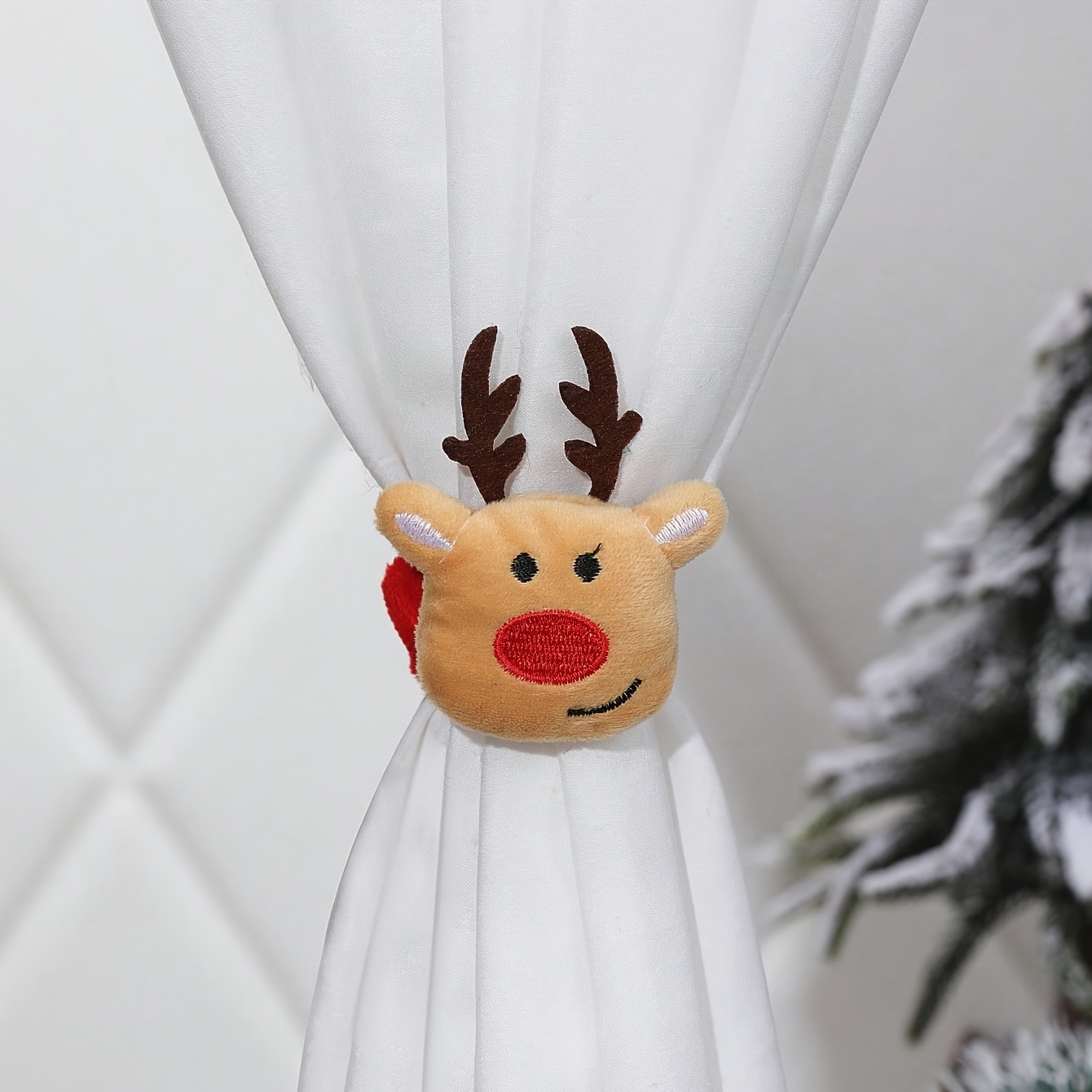 Santa Claus Deer Head Decorative Curtain Buckle Christmas - Temu United ...