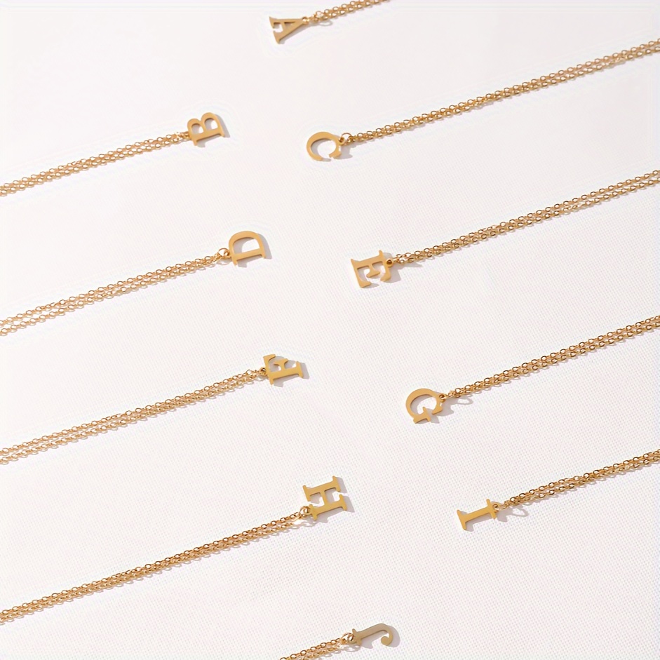 Hollowed 26 English Letters Necklaces Trendy Pendant - Temu United Kingdom