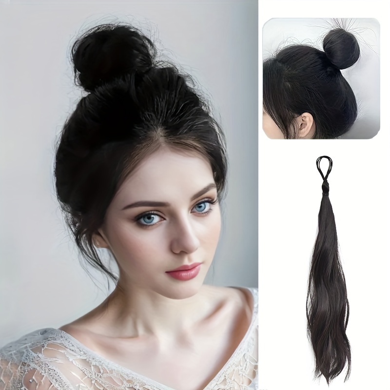 Diy 자동 감기 헤어 번들 헤어 번 번 헤어 피스 Chignon 포니테일 확장 합성 헤어 번 확장 Chig Temu