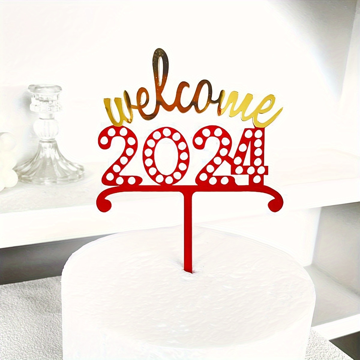 2024 New Year Acrylic Cake Decoration Topper Happy New Year - Temu ...