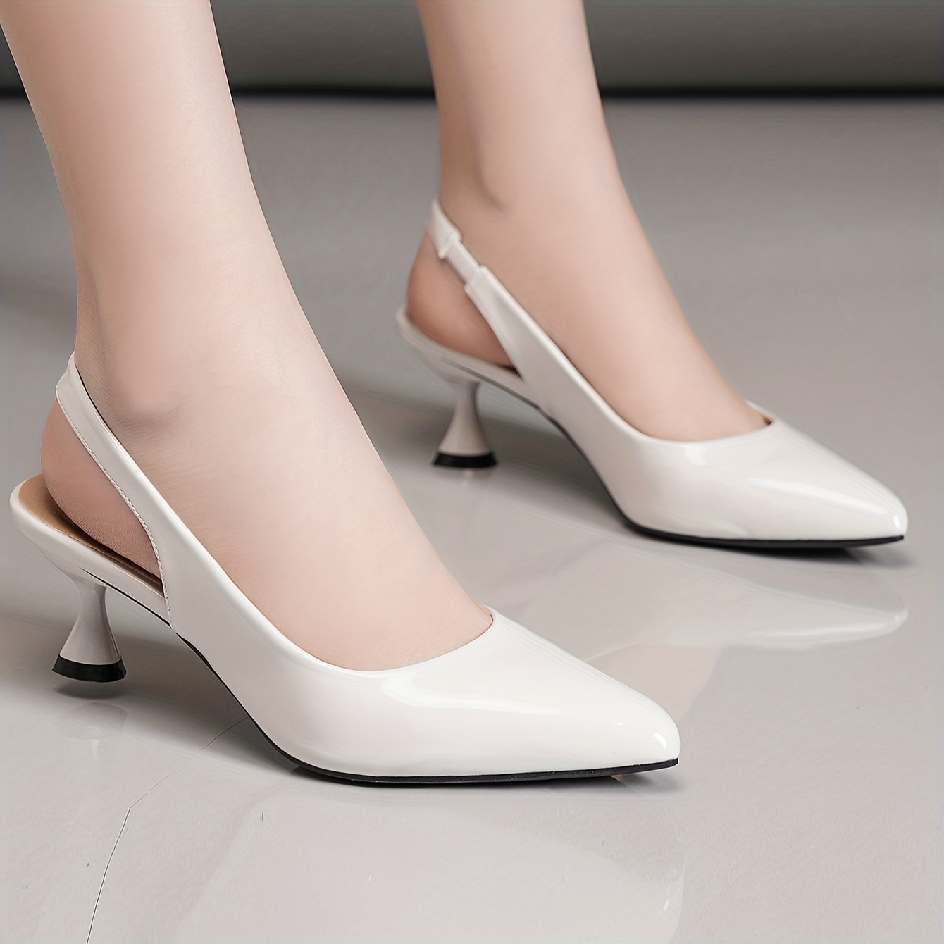 Stiletto Heeled Shoes Women s Elegant Point Toe Slingback - Temu New ...