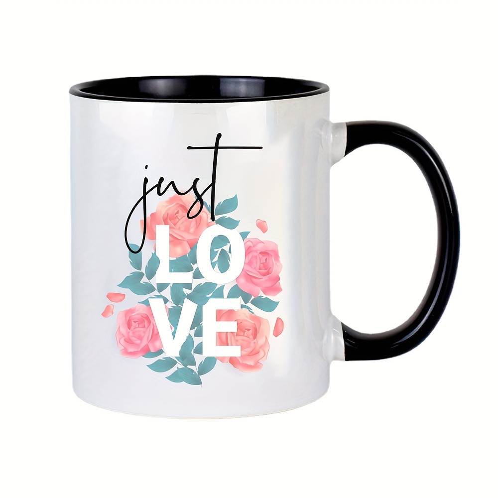 Love Coffee Mug Ceramic Coffee Cups Flower Pattern Water - Temu New Zealand
