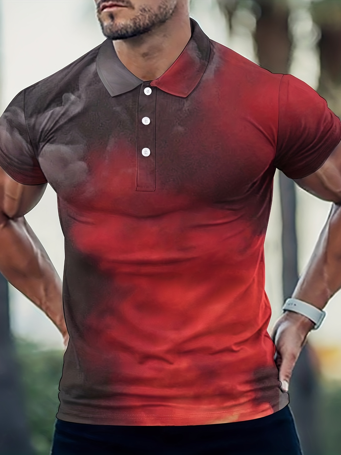 red grey smoke pattern casual slightly stretch button short - Temu ...