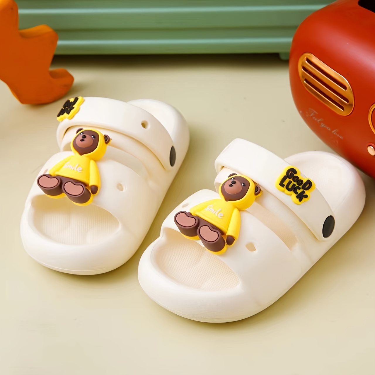 Unisex Kid's Open Toe Breathable Solid Colour Slippers - Temu Australia