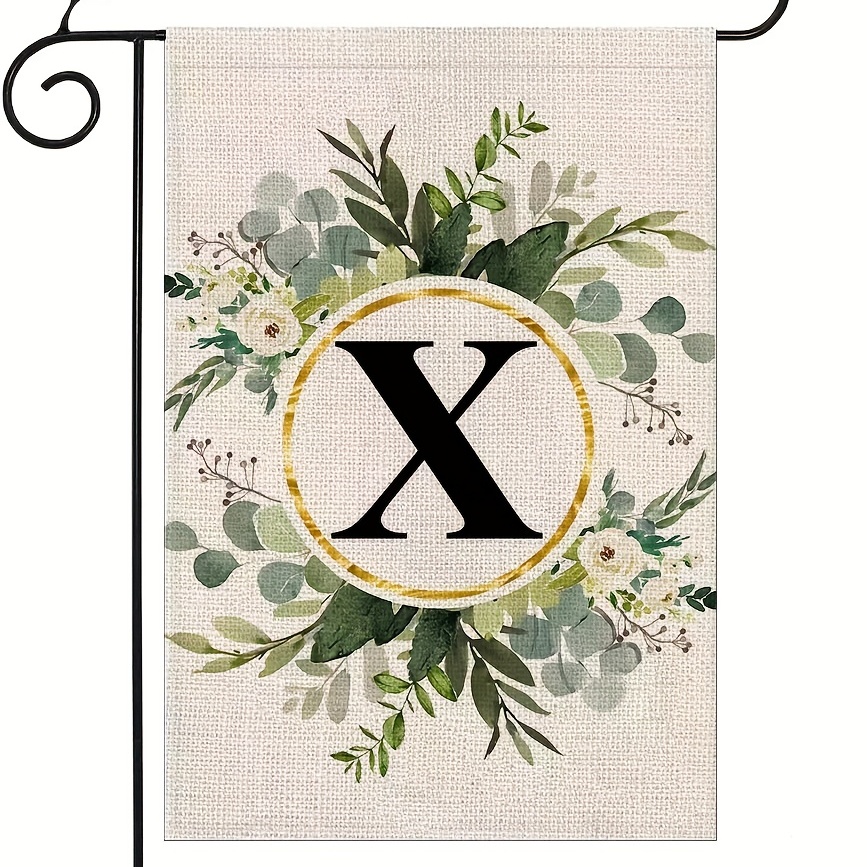 Plant Floral Print Linen Garden Double Sided Flag Last Name - Temu ...