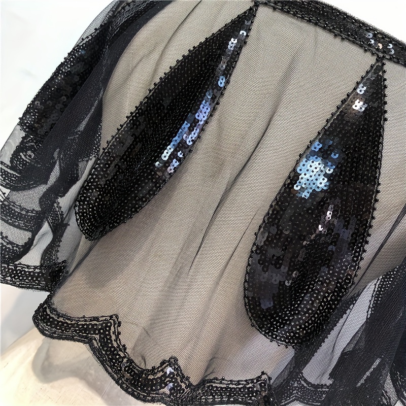 1920s Beaded Sequin Flapper Shawl Elegant Retro Lace Cape - Temu