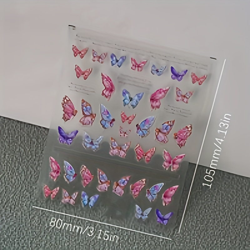 5d Embossed Butterfly Nail Art Stickers Self Adhesive - Temu New Zealand