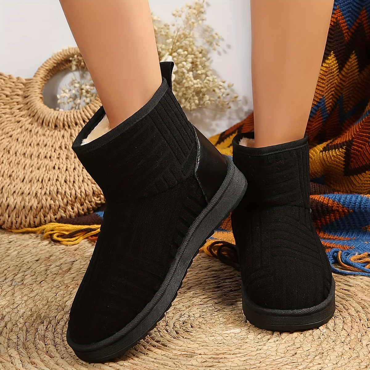 Women's Fashion Solid Color Non slip Thickened Snow Boots - Temu United ...