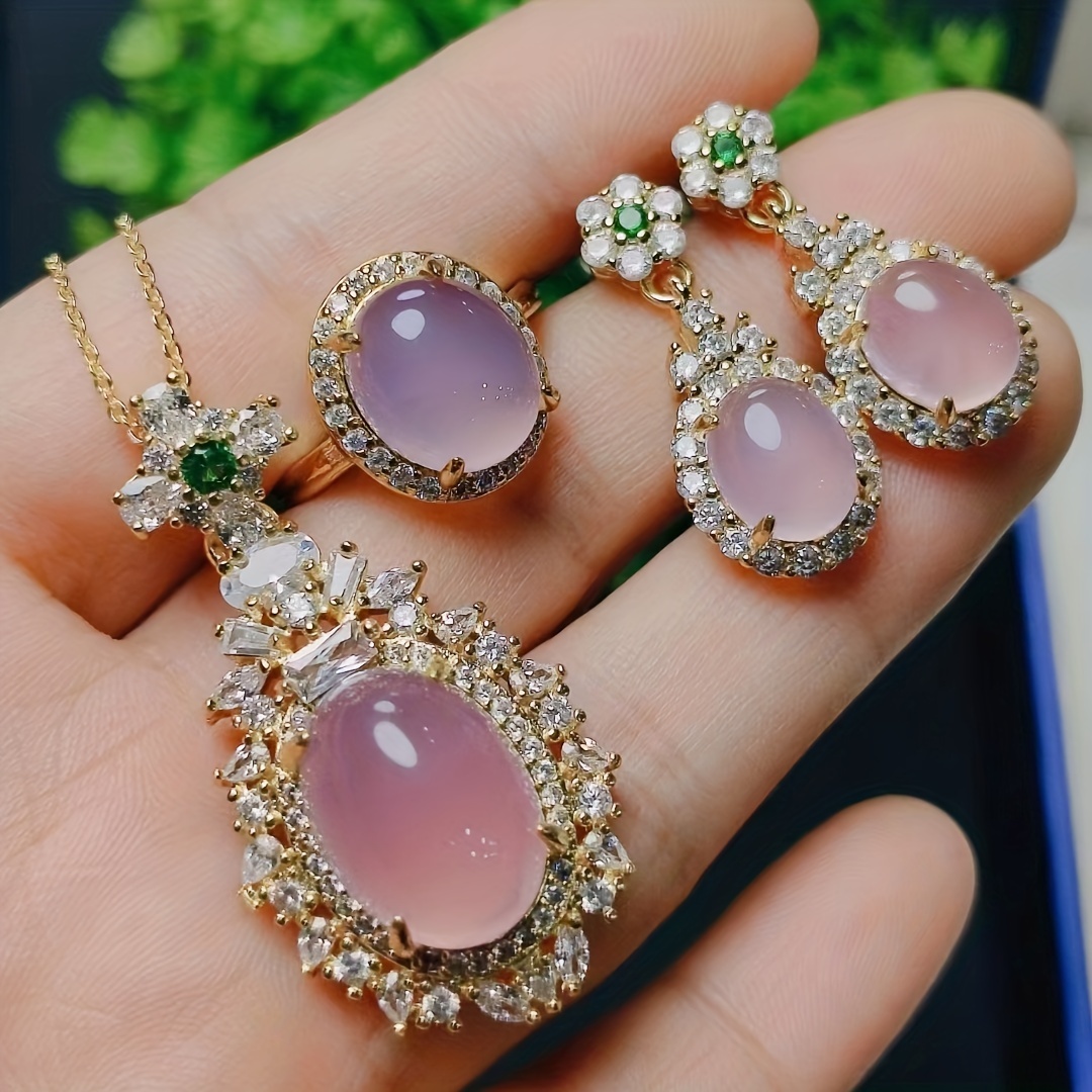 Cubic Zirconia Decor Jewelry Set - Temu Ireland