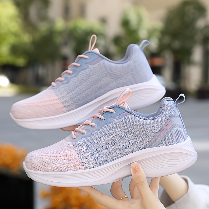 Womens Simple Contrast Color Running Shoes Mesh Breathable - Temu South ...
