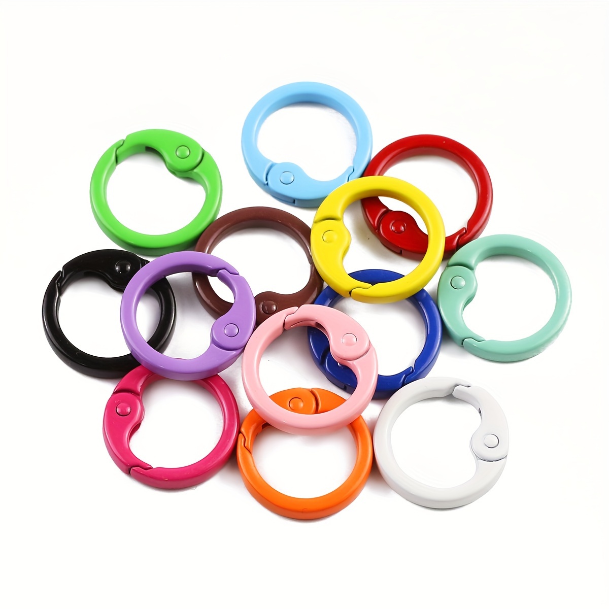 Colorful Round Opening Spring Buckle, Zinc Alloy Diy Keychain Ornament ...