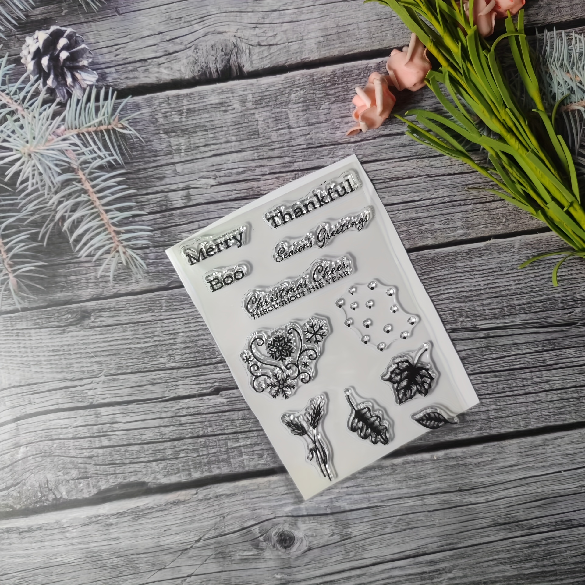 Plant Theme Stamp Diy Handmade Hand Account Card Making - Temu Australia