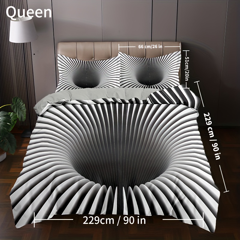 3d Vortex Pattern Bedding Set (1 * Duvet Cover+1/2 * - Temu Ireland