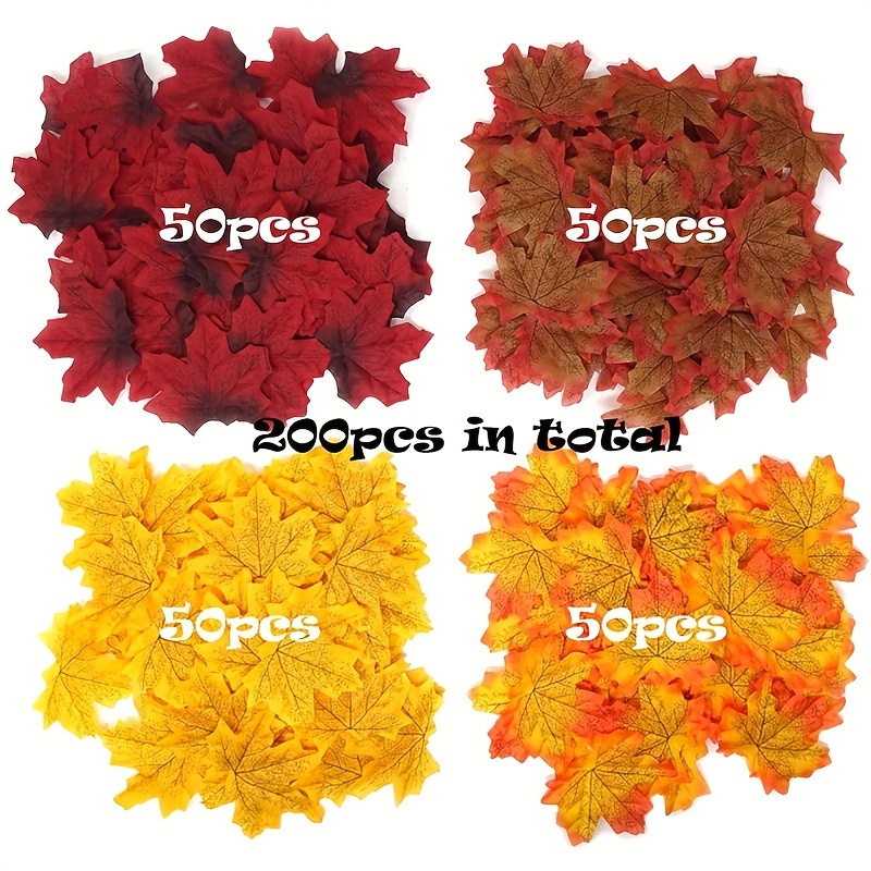 50 100 200pcs 8cm 3 1 Multicolor Artificial Maple Leaves For Wedding ...