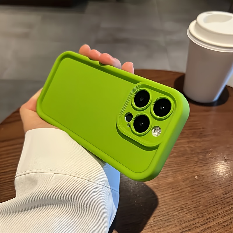 Solid Color Silicone Camera Protective Phone Case Iphone - Temu United