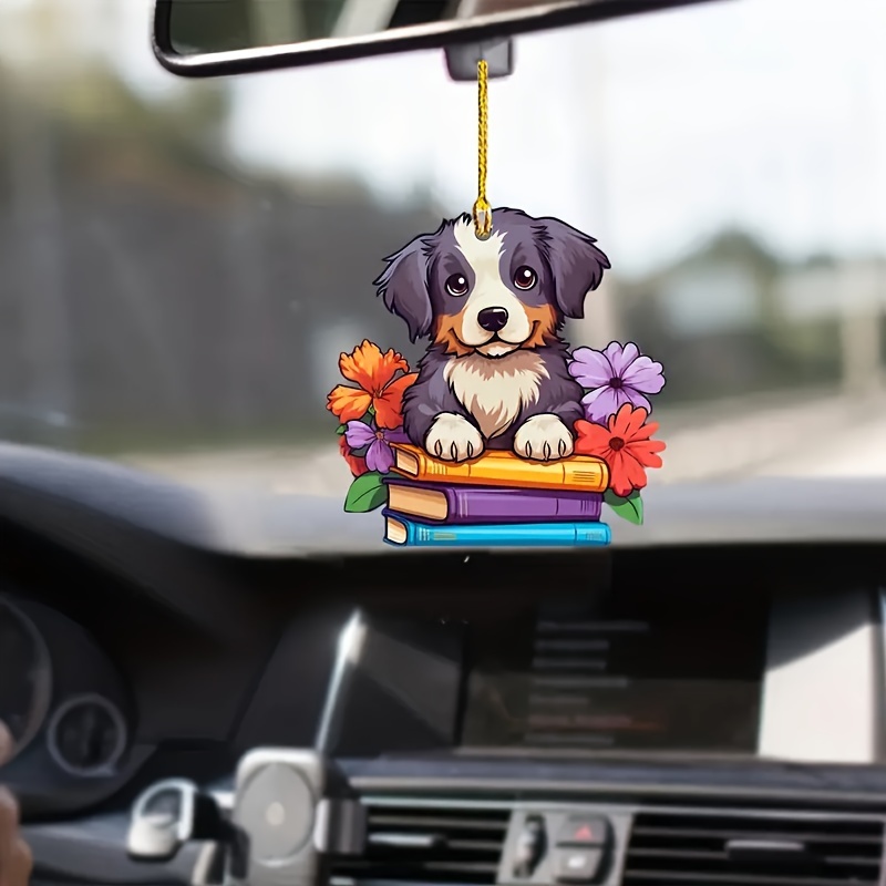 2d Acrylic Cute Puppy Car Pendant Christmas Tree Decoration - Temu Canada