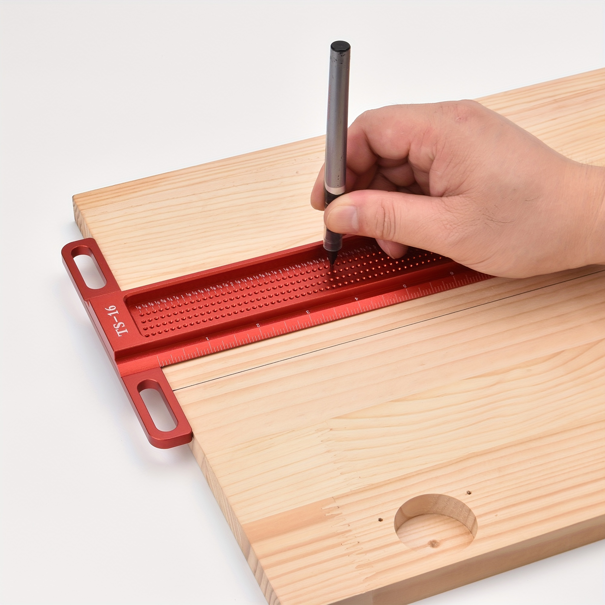 Aluminum Alloy T Square Marking Ruler Scribing Tool Hole - Temu