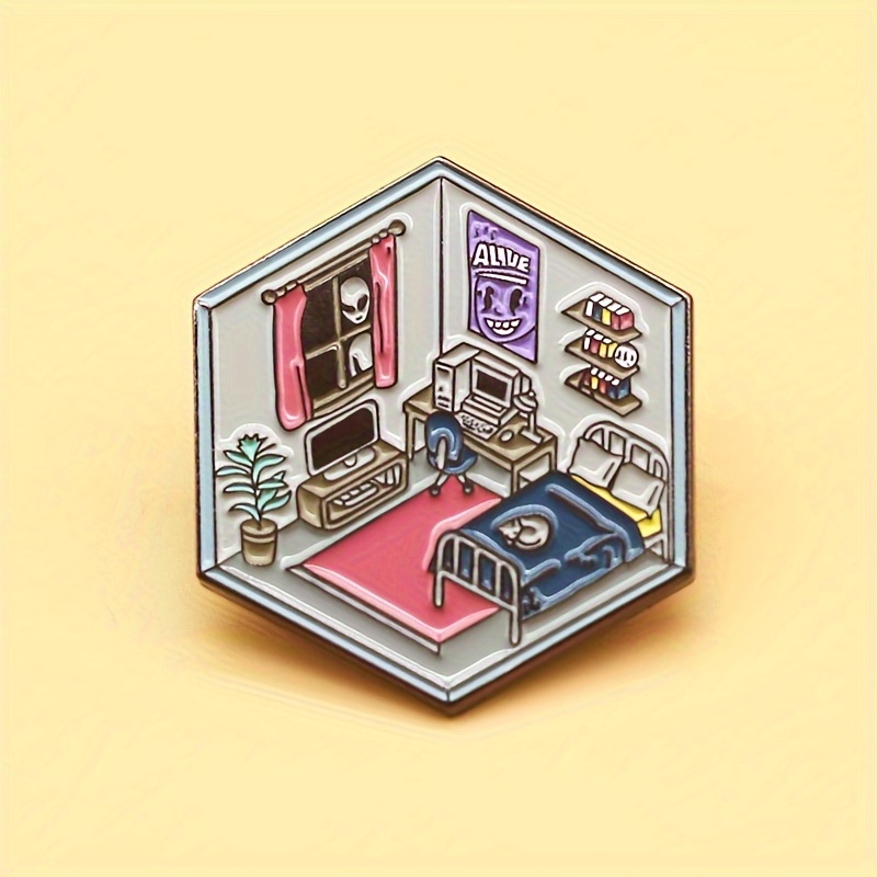 Creative Alien Alloy Pin Badge Backpack Hat Bag Decorative - Temu Ireland