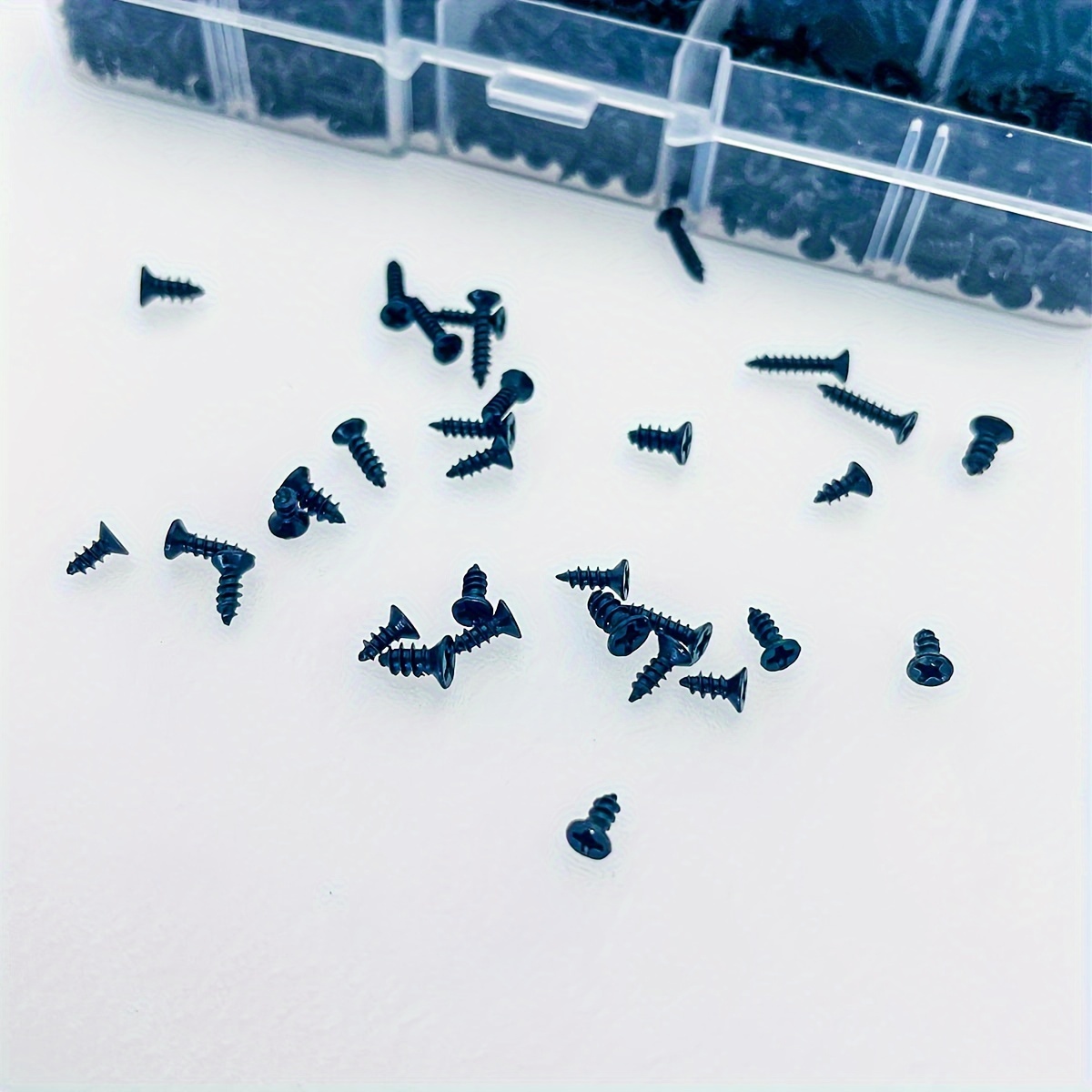 1200pcs 탄소강 필립스 플랫헤드 셀프탭핑 스크류 어소트먼트 세트 블랙 M25 M2 X 5mm 6m Temu