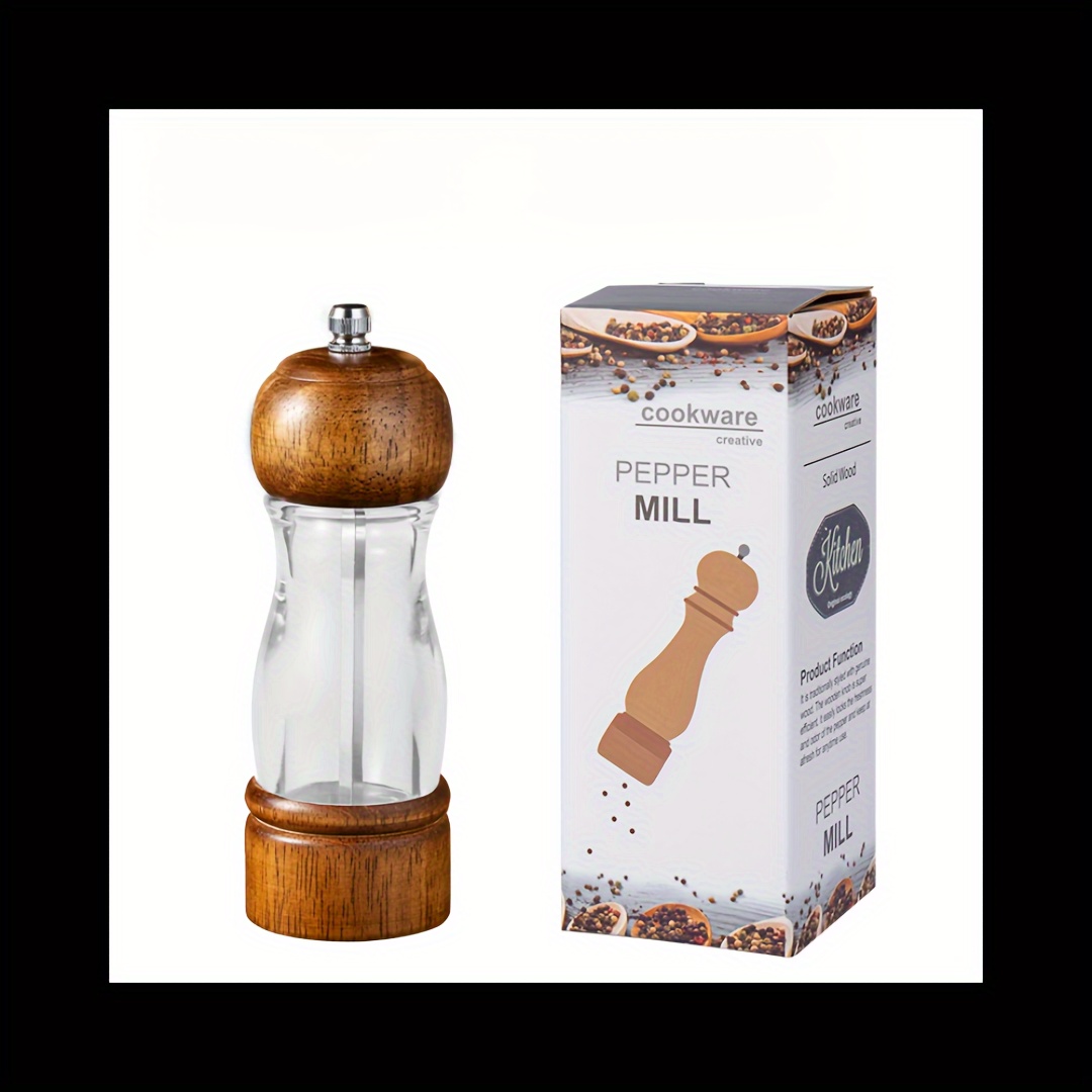 Pepper Grinder Household Sea Salt Ginder Wooden Spice - Temu Australia