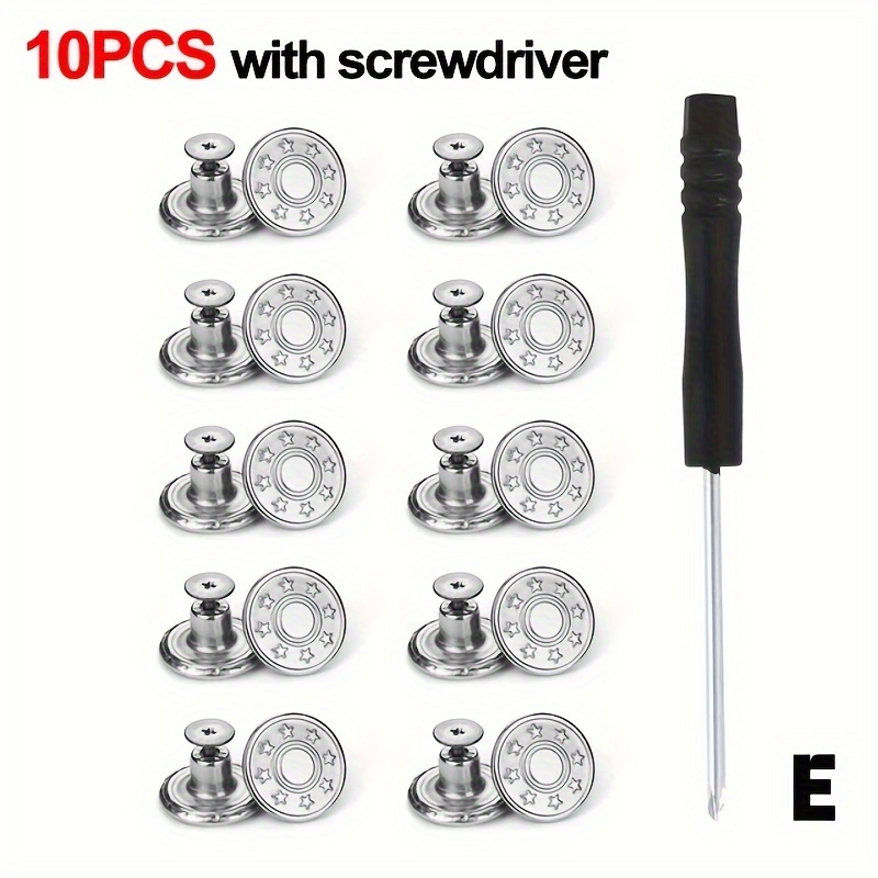 Metal Jeans Buttons Replacement No sewing Screw Button - Temu United ...