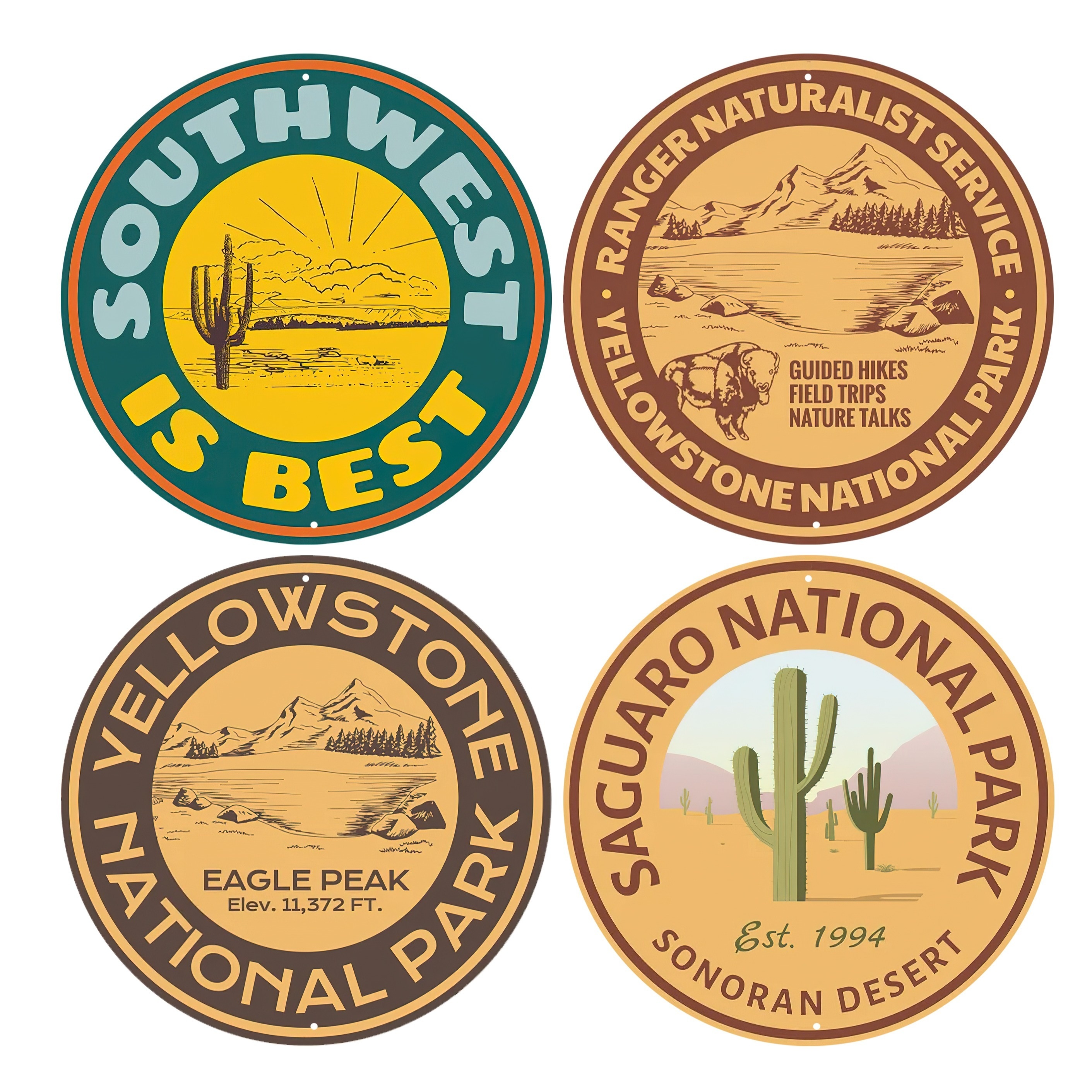 Retro Round Sign Metal Aluminum Sign Iron Painting Plaque - Temu Australia