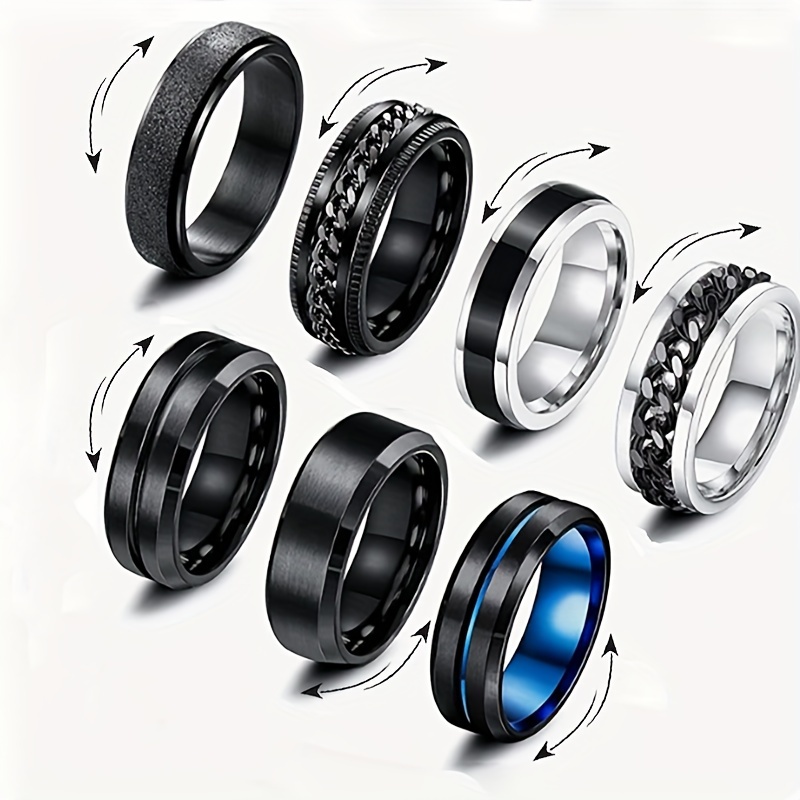Fashion 316 Stainless Steel Men's Rings Multiple Popular - Temu United ...