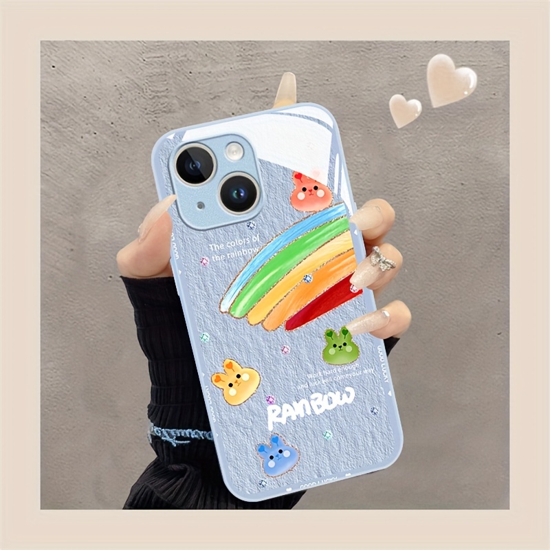 Creative Texture Rainbow Rabbit Pattern Phone Case Suitable - Temu ...
