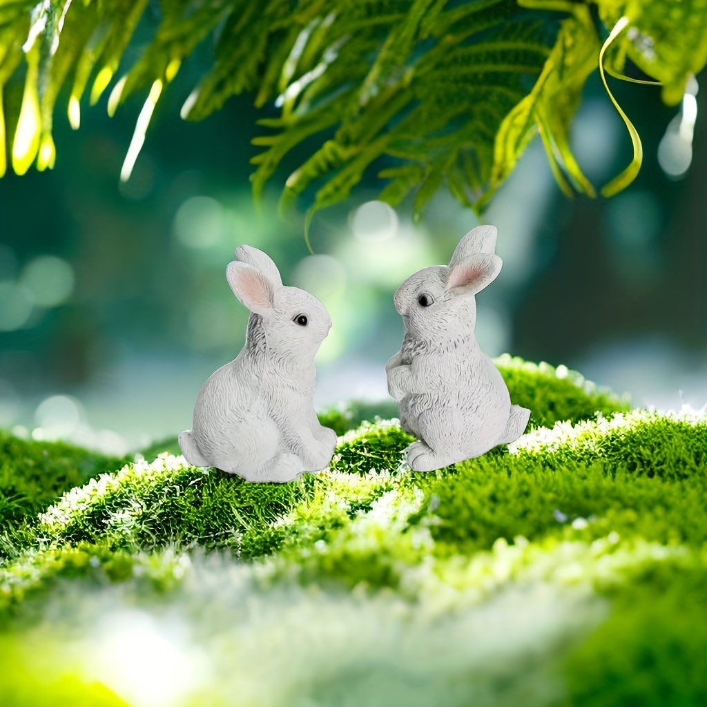 Mini Bunny Resin Statue Funny Garden Craft For - Temu Australia