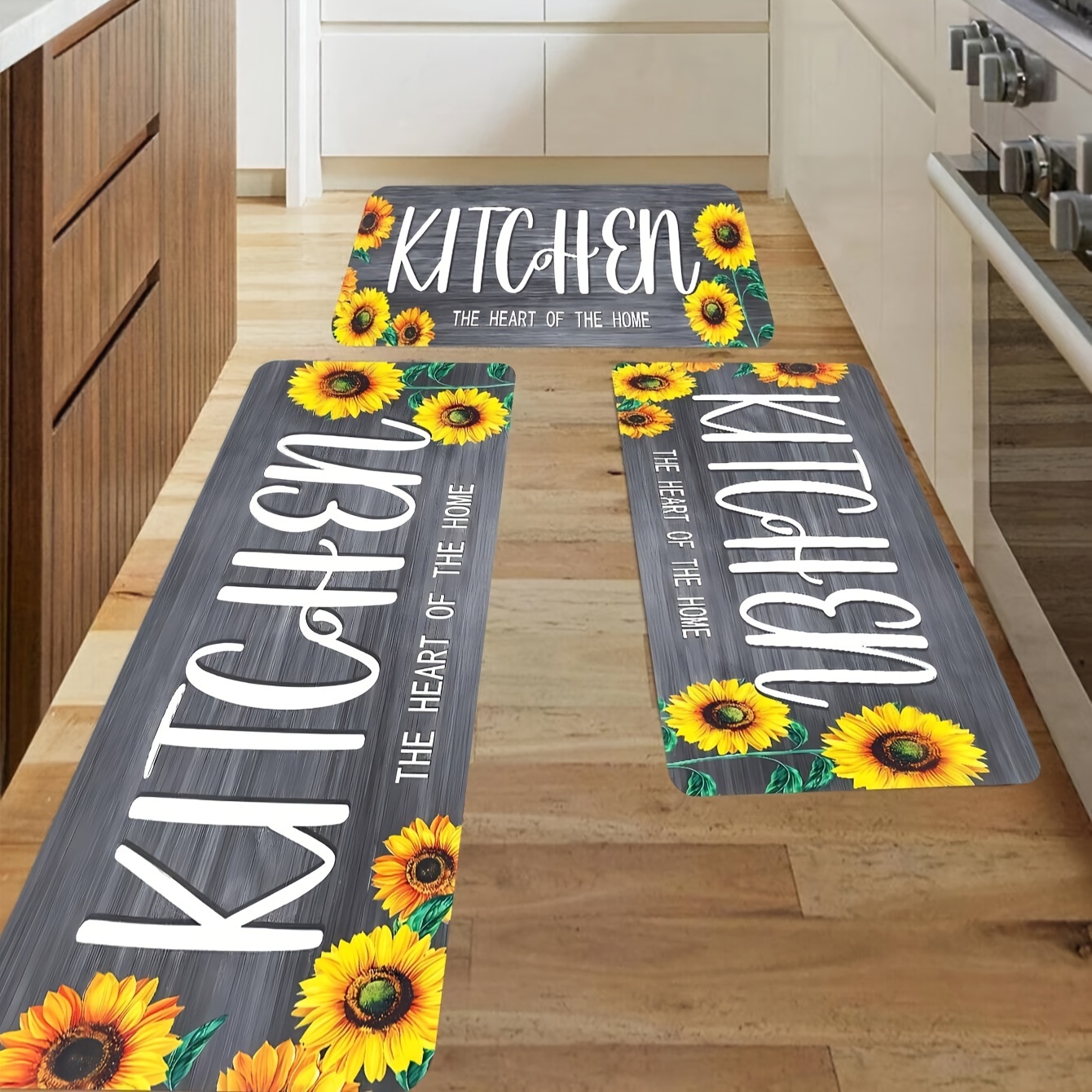 creative monogram print kitchen mat retro sunflower pattern - Temu Denmark