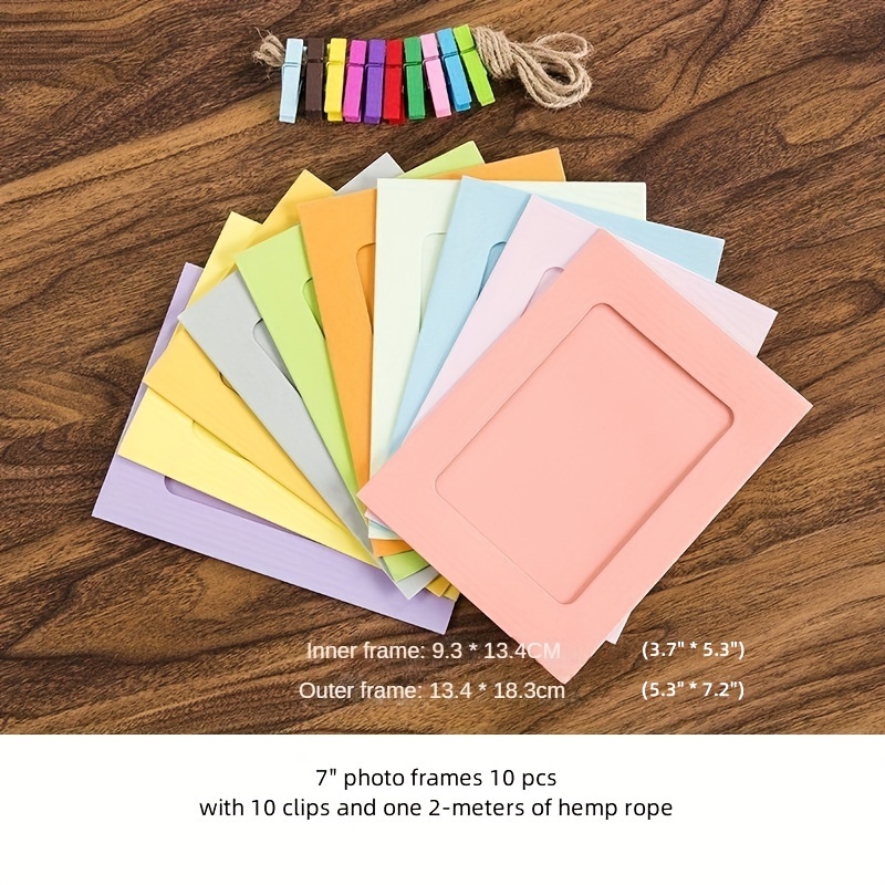 Paper Picture Frames Hemp Rode 10 Clips Album Style Paper - Temu United ...