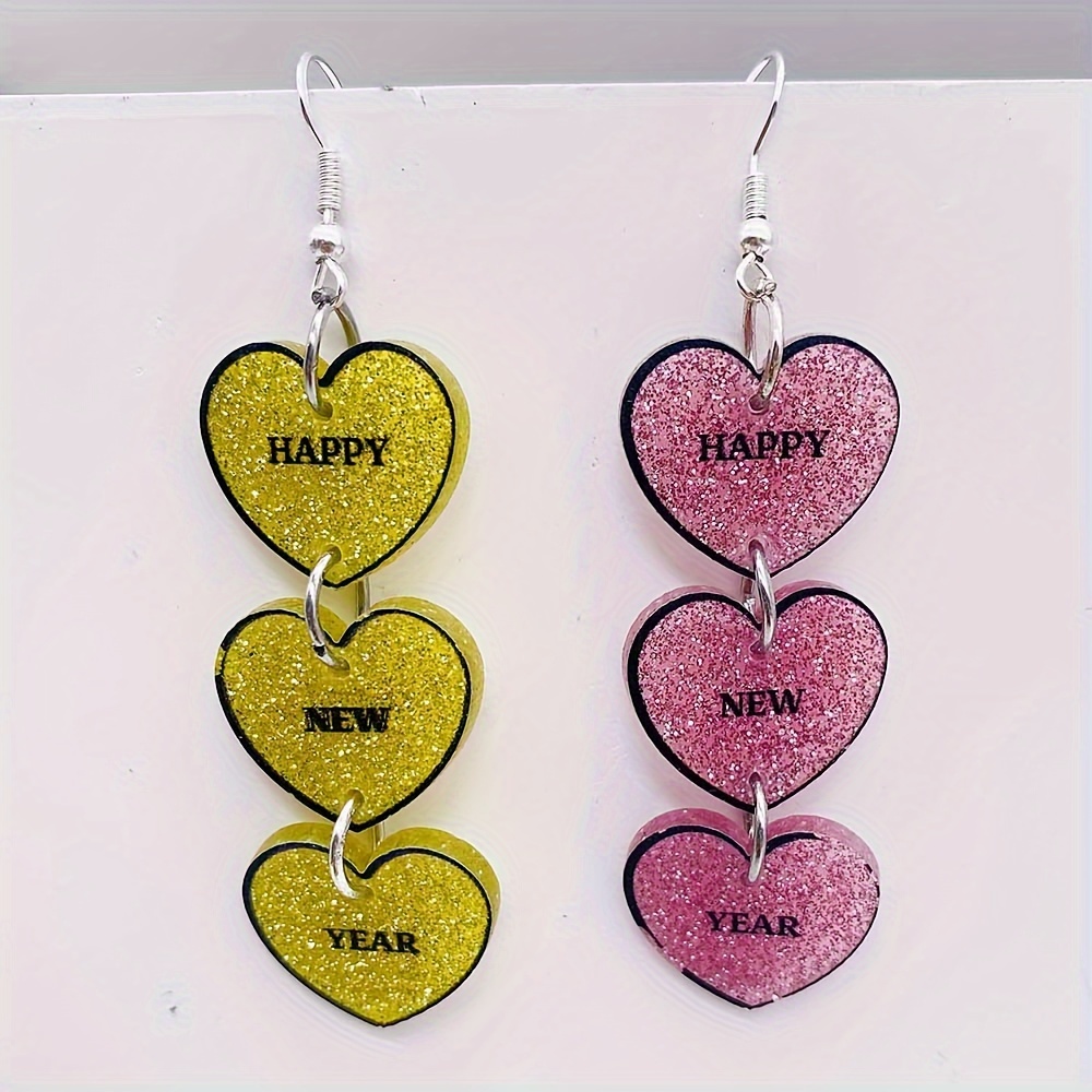 Chinese New Year Earrings Bling Bling Wine Bottle Pentagram Heart ...