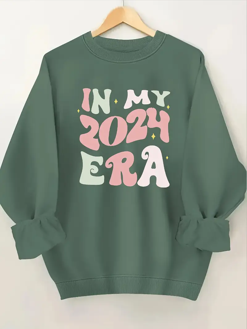 Letter Print Sweatshirt Plus Size Casual Long Sleeve Crew Temu Canada
