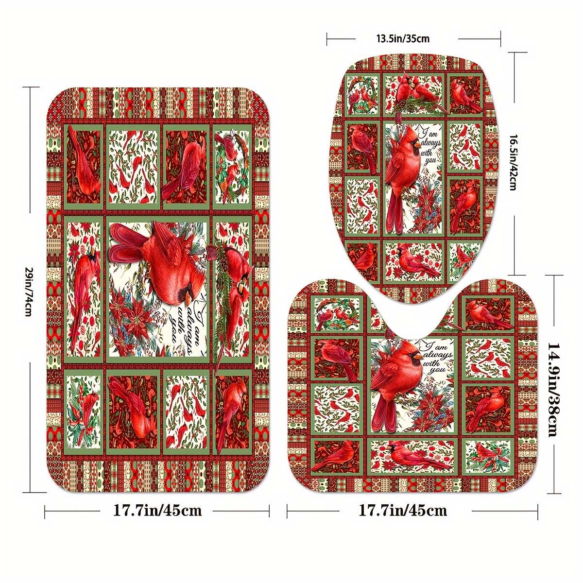 Shower Curtain Set Red Finch Printed Waterproof Shower - Temu Canada