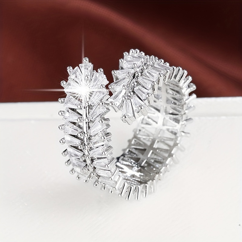 Stylish Wrap Ring Sparkling Wheat Design Paved Shining - Temu United ...
