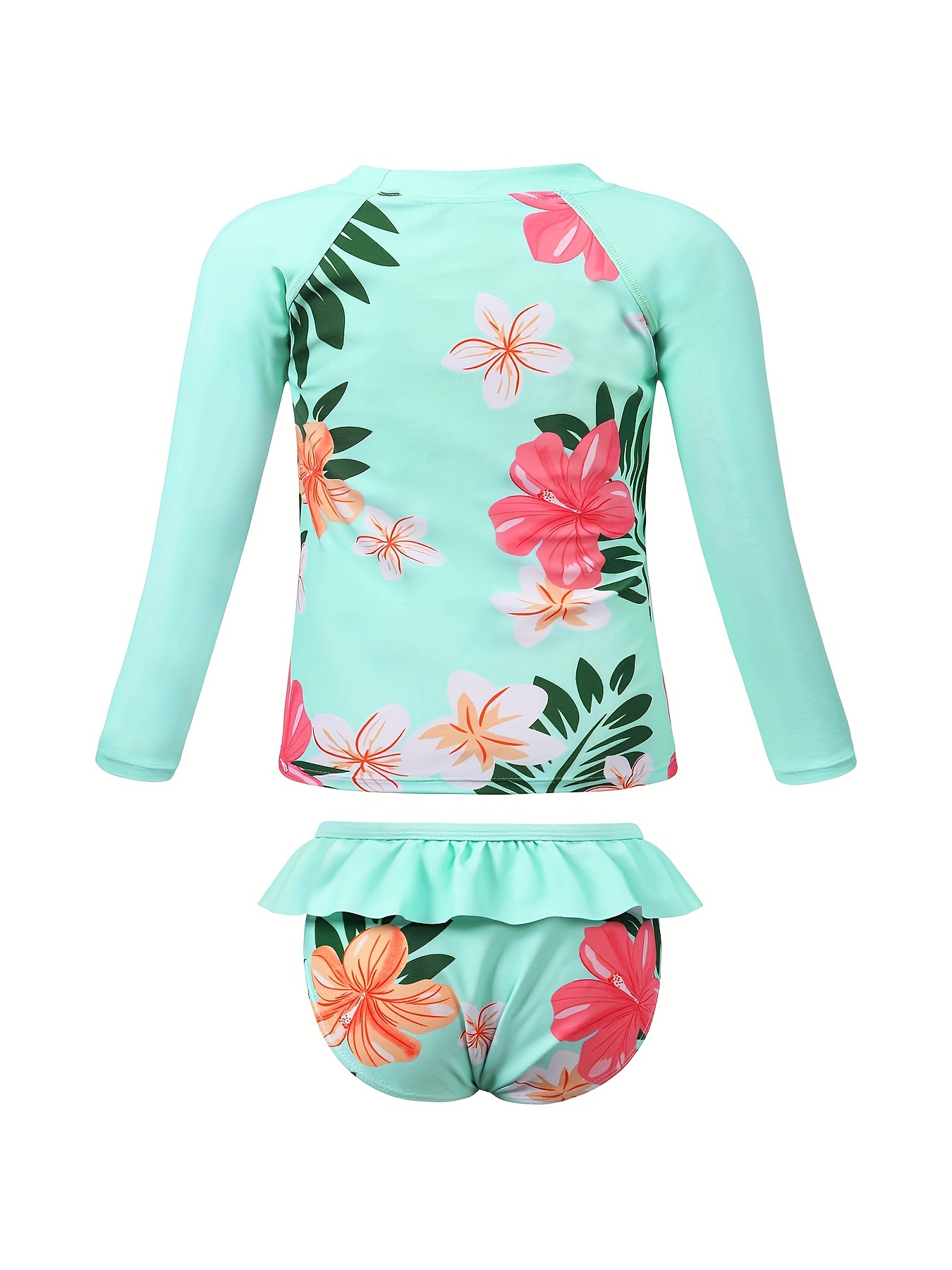 Toddler Girls Bikini Tankini Swimsuit Long Sleeve Abstract - Temu