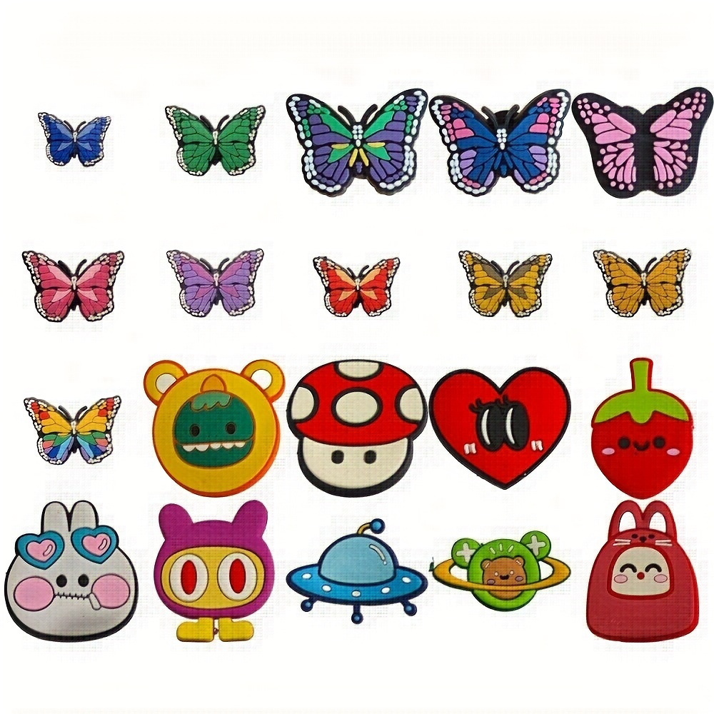 Colorful Butterfly Shoe Charms Bubble Slides Sandals Cute - Temu Norway