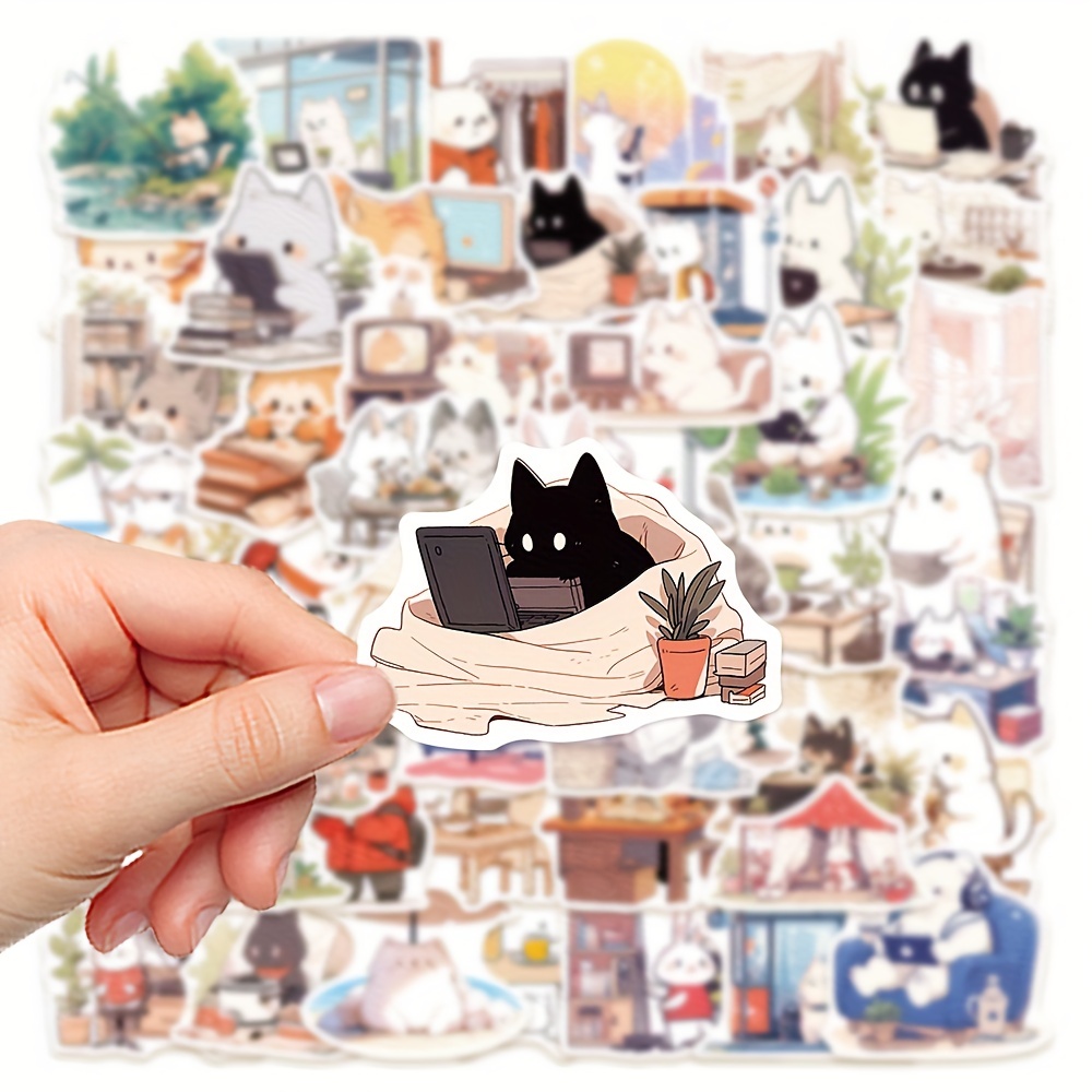 Cute Cartoon Small Animals Daily Life Stickers For Mobile - Temu Australia