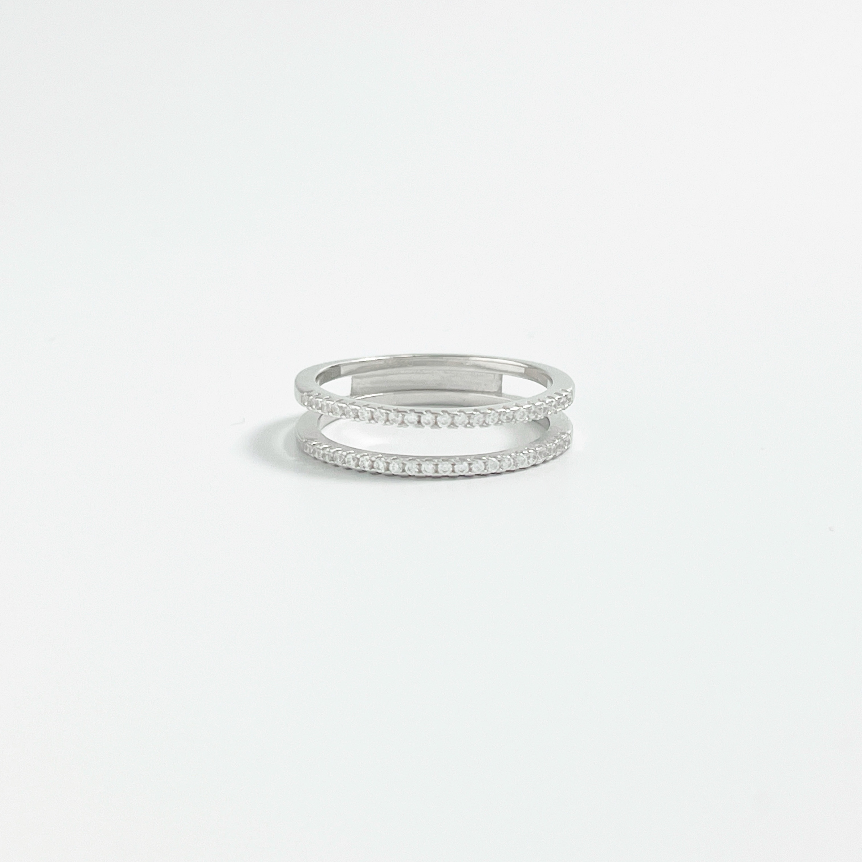 Double row 925 Silver Ring Elegant Party Jewelry Birthday - Temu United ...