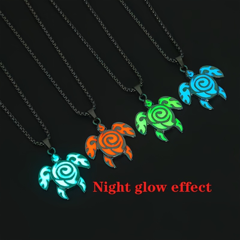 Fashion Turtle Luminous Pendant Necklace For Men - Temu Australia