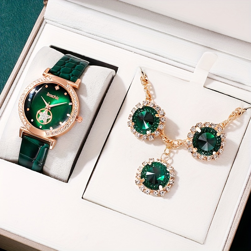 Women's Luxury Rhinestone Star Quartz Watch Analog Pu - Temu United Kingdom