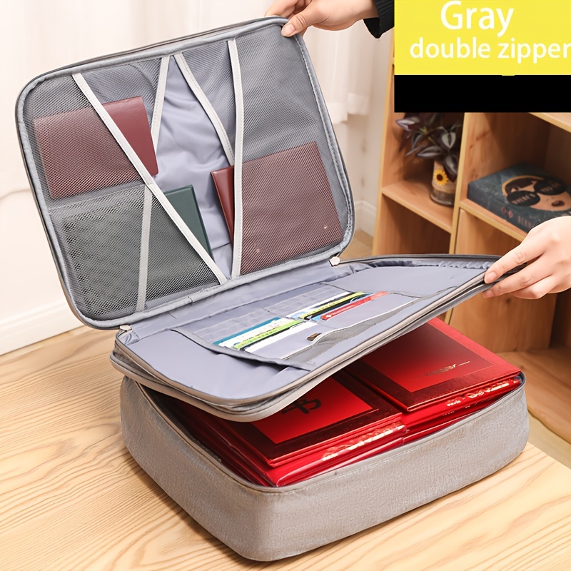 Business Portable Id Bag Large Capacity File Storage Bag - Temu Canada