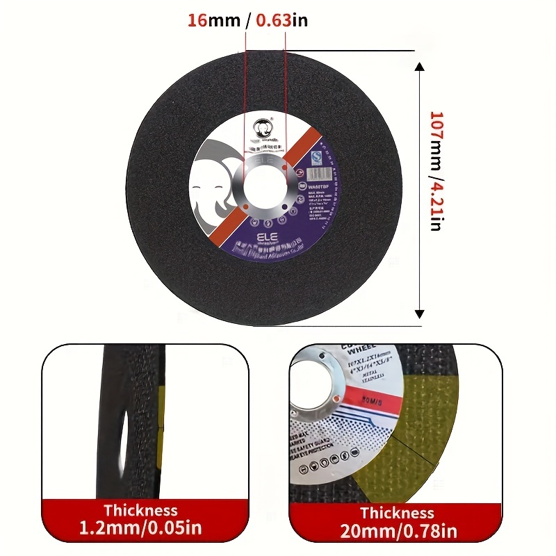 10pcs 107mm 금속 커팅 디스크 그라인딩 휠 스테인레스 스틸 그라인딩 커팅 디스크 블레이드 휠 수지 Temu