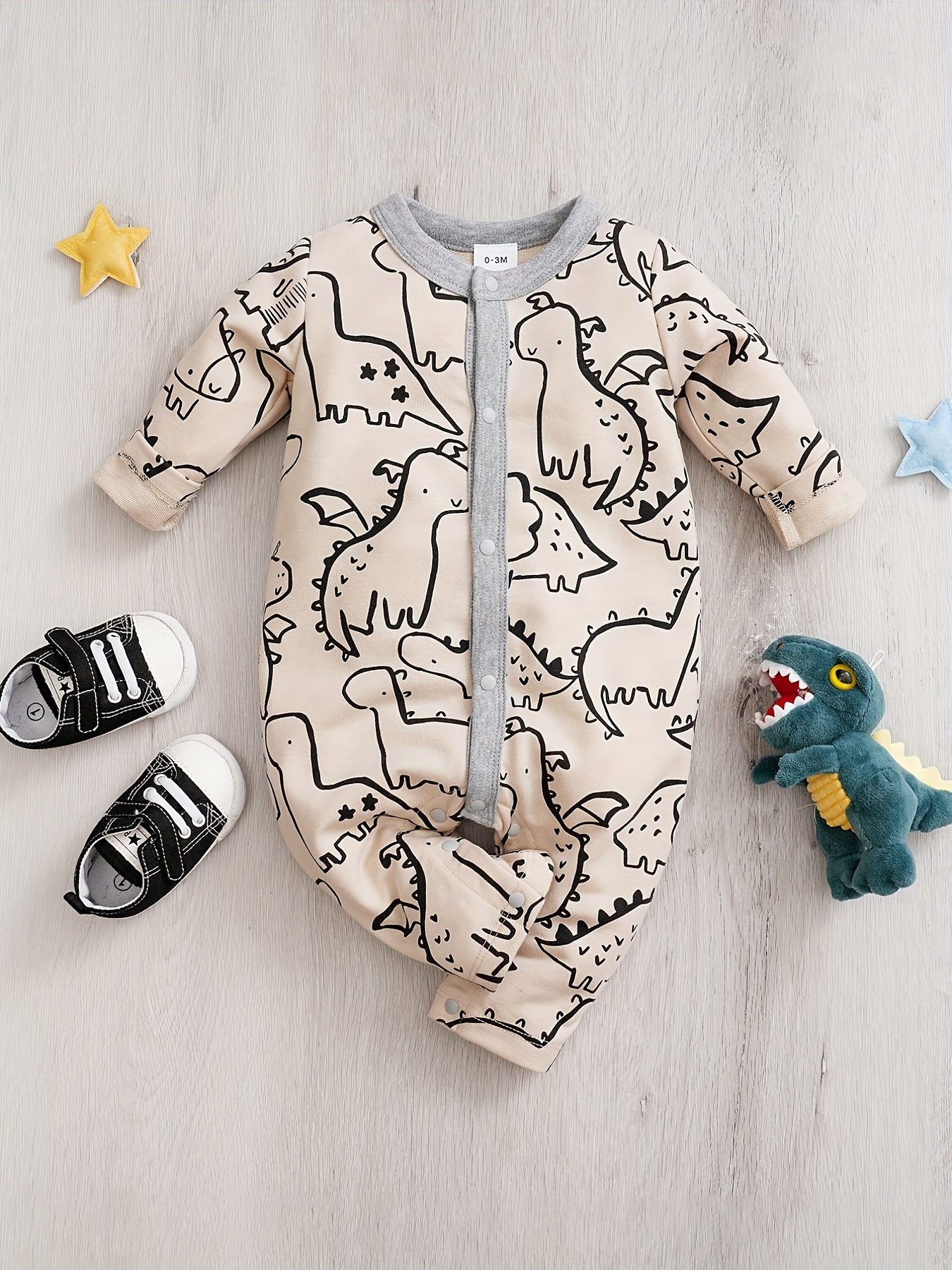Adorable Dinosaur Pattern Spring Autumn Long Sleeve Baby - Temu Norway