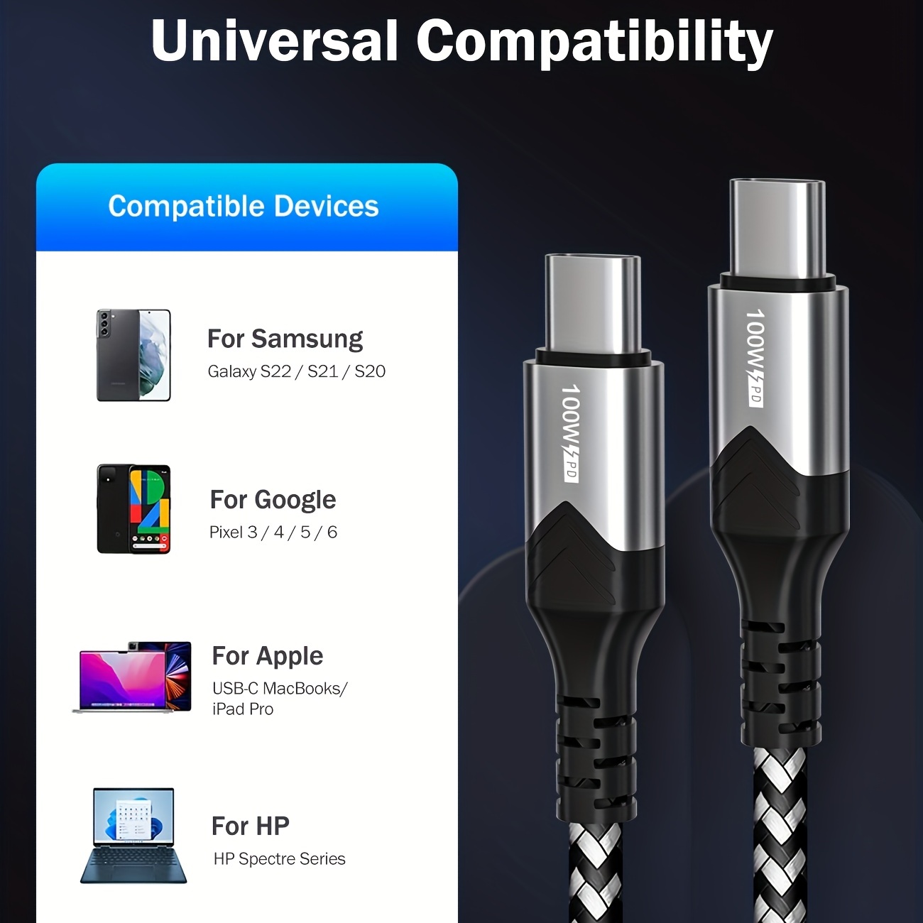 Usb C Cable Super Fast Charging Data Transfer Usb C To Usb C - Temu